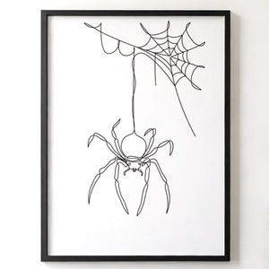 Spider One Line Art Print: Minimalist Halloween Decor (digital Download ...