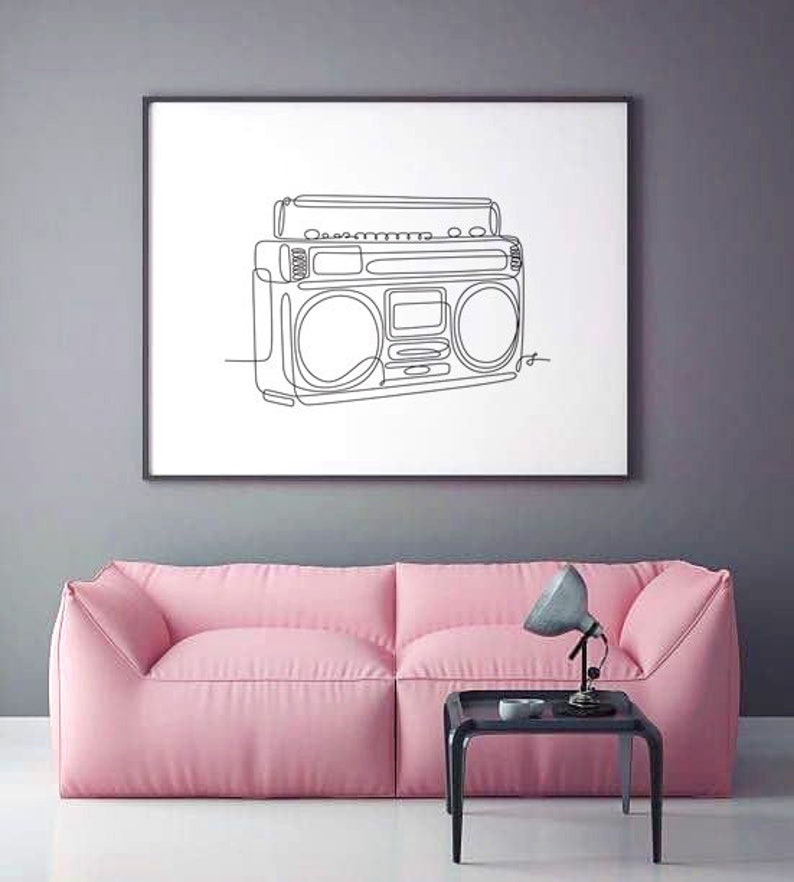 Vintage Radio Line Art, Sanyo, Old School, 80's, Minimalist Art ...