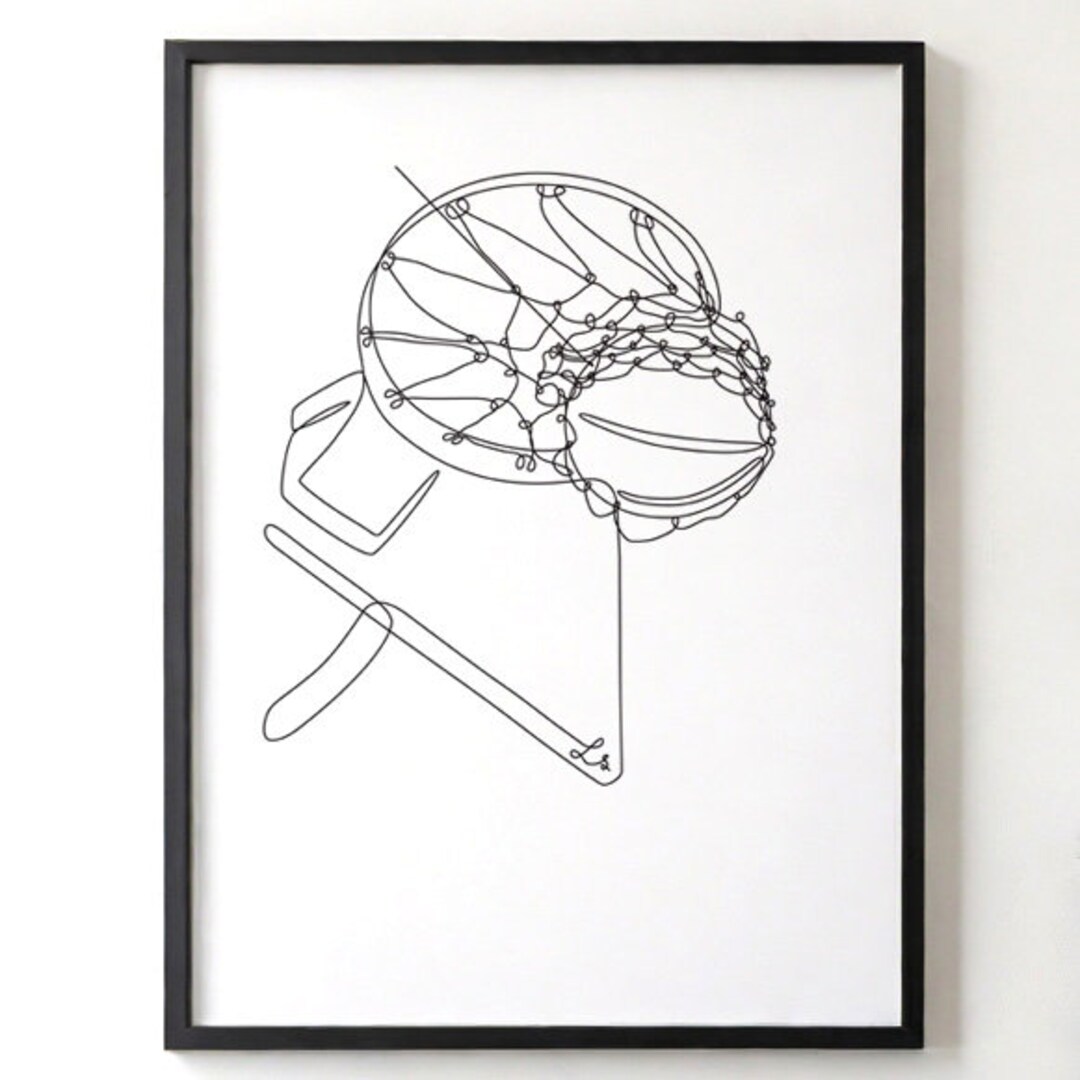 Basketball Hoop Line Art: Minimalist Home Decor (digital Download) - Etsy