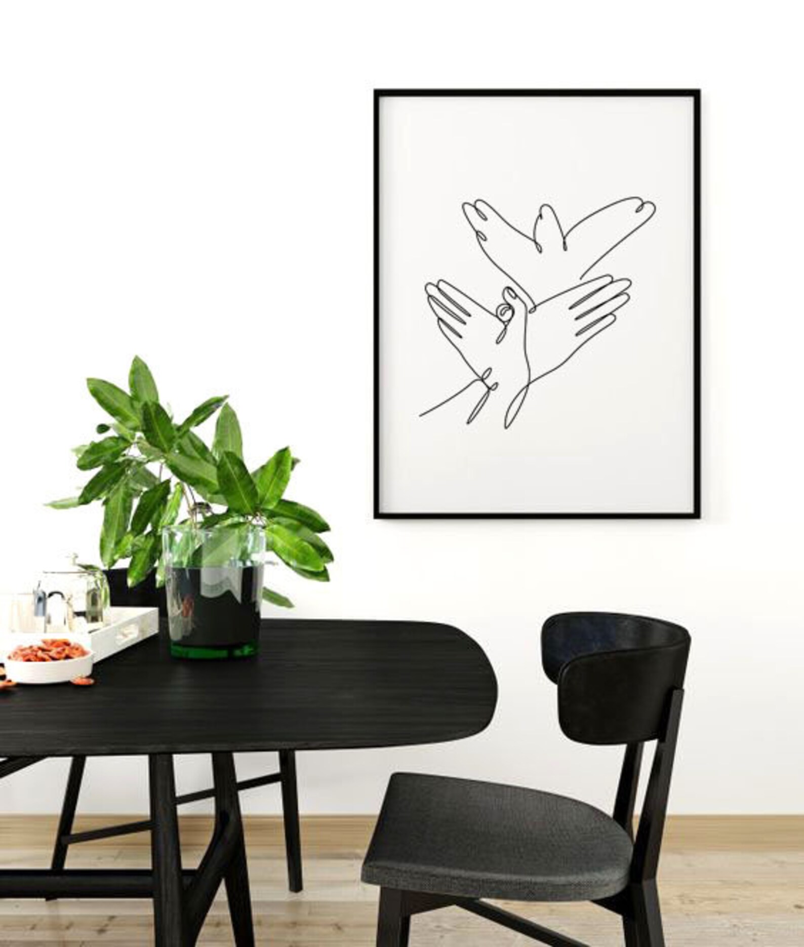 Abstract Hand Shadow Puppet Line Art Print (digital Download) - Etsy