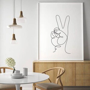 Victory Hand Sign Line Art, Peace Hand Sign, Fight, Fighto, Minimalist ...