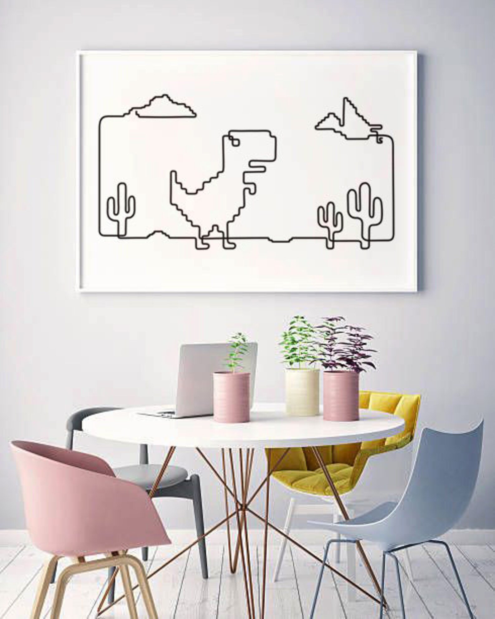 Dinosaur Game Line Art, Pixel, Offline, T-rex, Chrome, No Internet ...