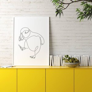 Puffin One Line Art Print: Minimalist Home Decor (digital Download) - Etsy