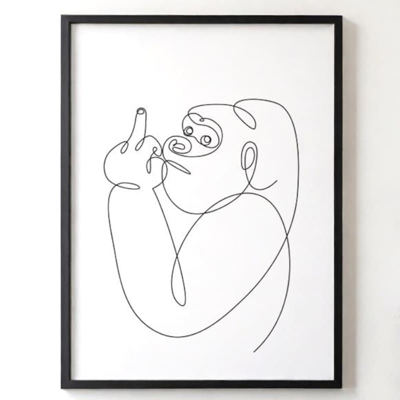 Gorilla middle finger - Etsy España