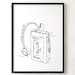Walkman Old School Line Art, Cassette Player, 1980's, Minimalist Art ...