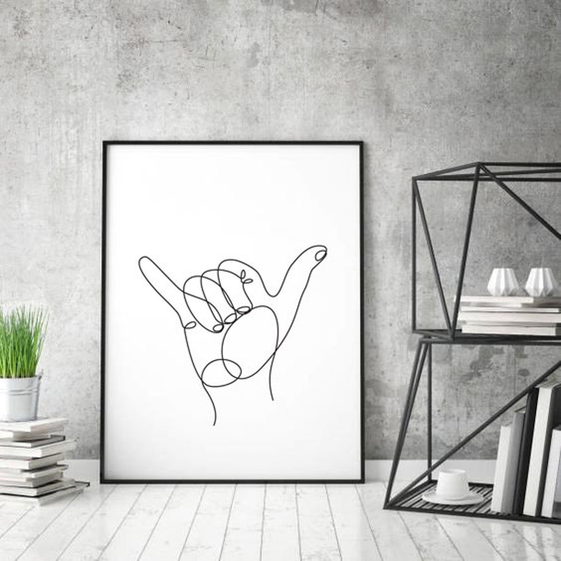 Shaka Hand Sign Line Art, Hang Loose, Surf Culture, Hand Gesture ...