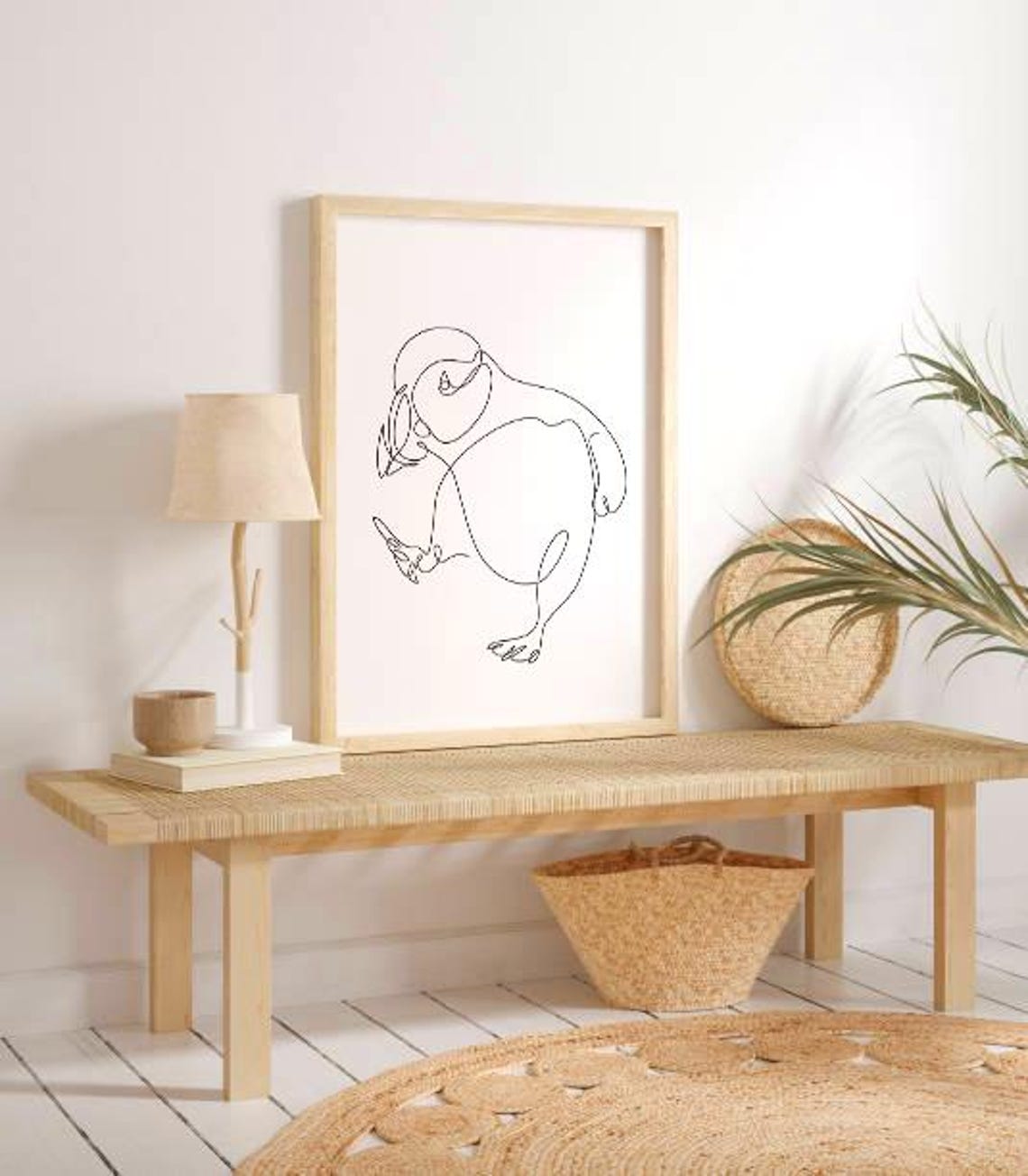 Puffin One Line Art Print: Minimalist Home Decor (digital Download) - Etsy