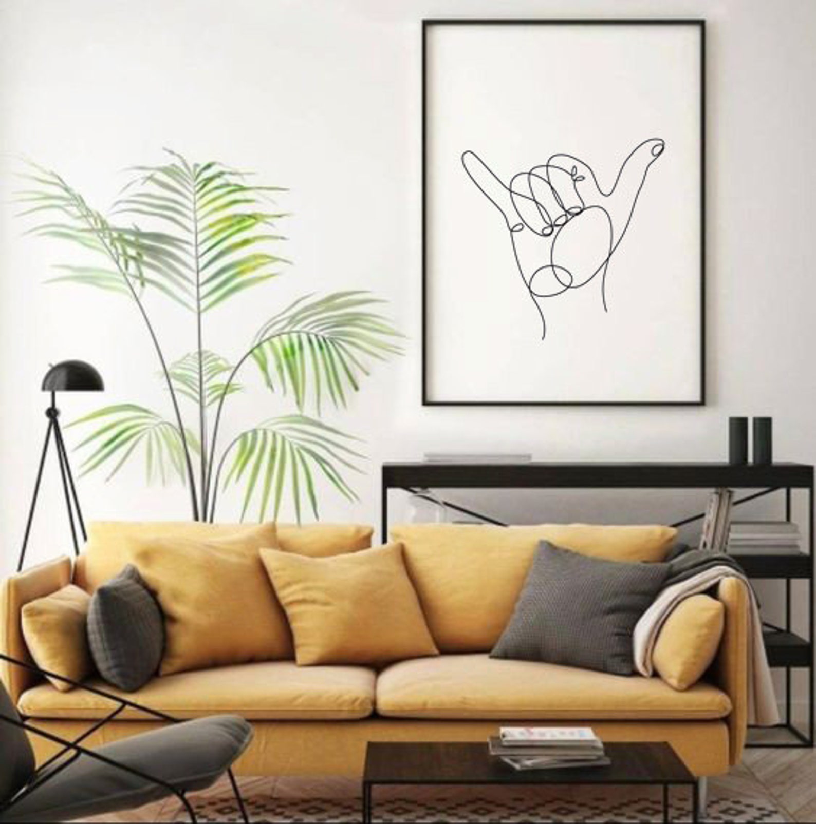 Shaka Hand Sign Line Art, Hang Loose, Surf Culture, Hand Gesture ...