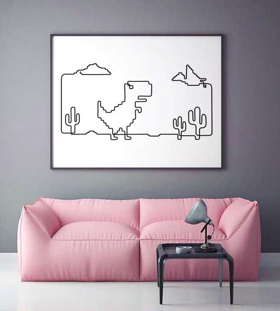 Dinosaur Game Line Art, Pixel, Offline, T-rex, Chrome, No Internet ...