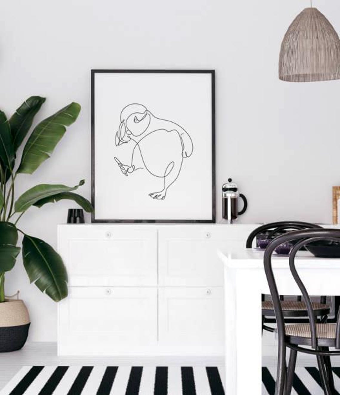 Puffin One Line Art Print: Minimalist Home Decor (digital Download) - Etsy