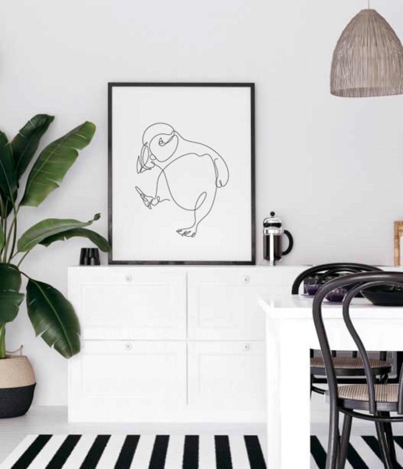 Puffin One Line Art Print: Minimalist Home Decor (digital Download) - Etsy