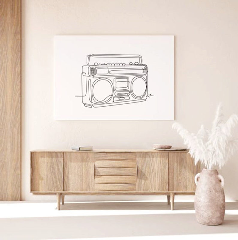 Vintage Radio Line Art, Sanyo, Old School, 80's, Minimalist Art ...