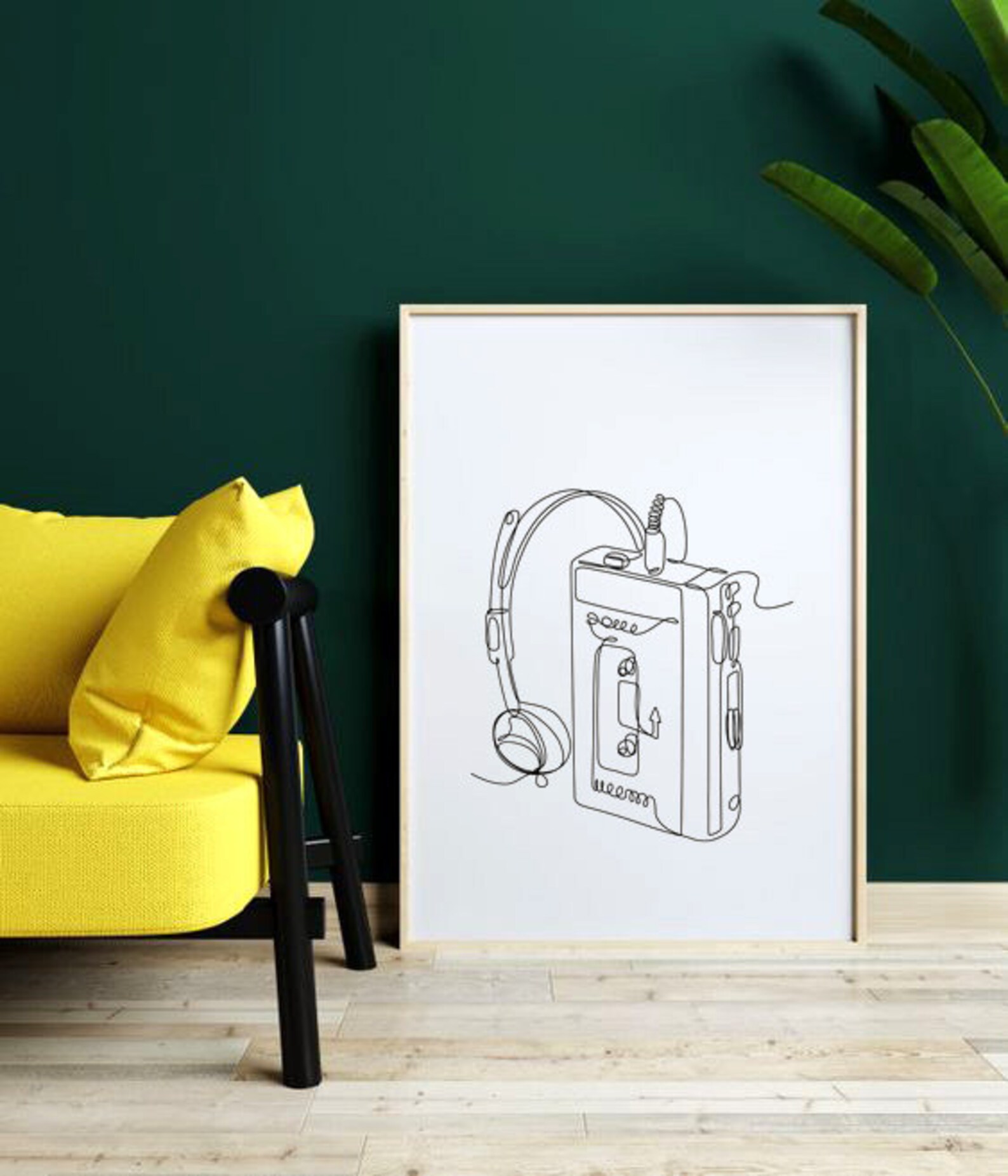 Walkman Old School Line Art, Cassette Player, 1980's, Minimalist Art ...