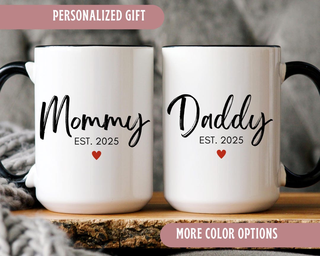 Custom Mom and Dad Mug, New Mom and Dad Gift, First Time Mom Dad Gift ...