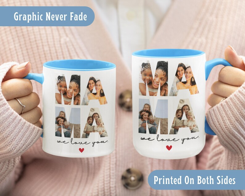 Custom Photo Mug Mama, Personalized Photo for Mom, Photo Mug Mom, Mug ...