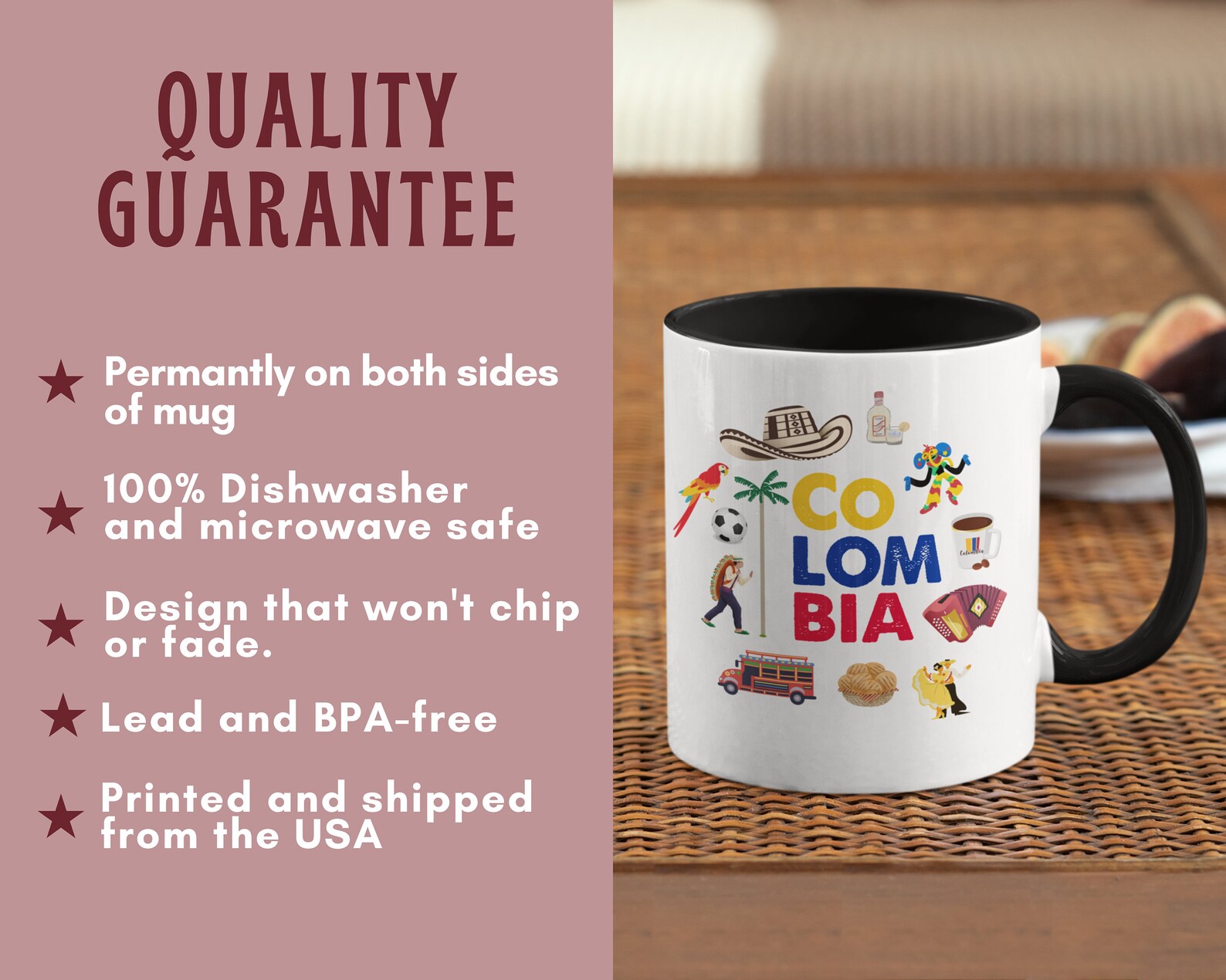 Colombian Traditions Mug, Colombian Designs Mug, Colombia Coffee Mug ...