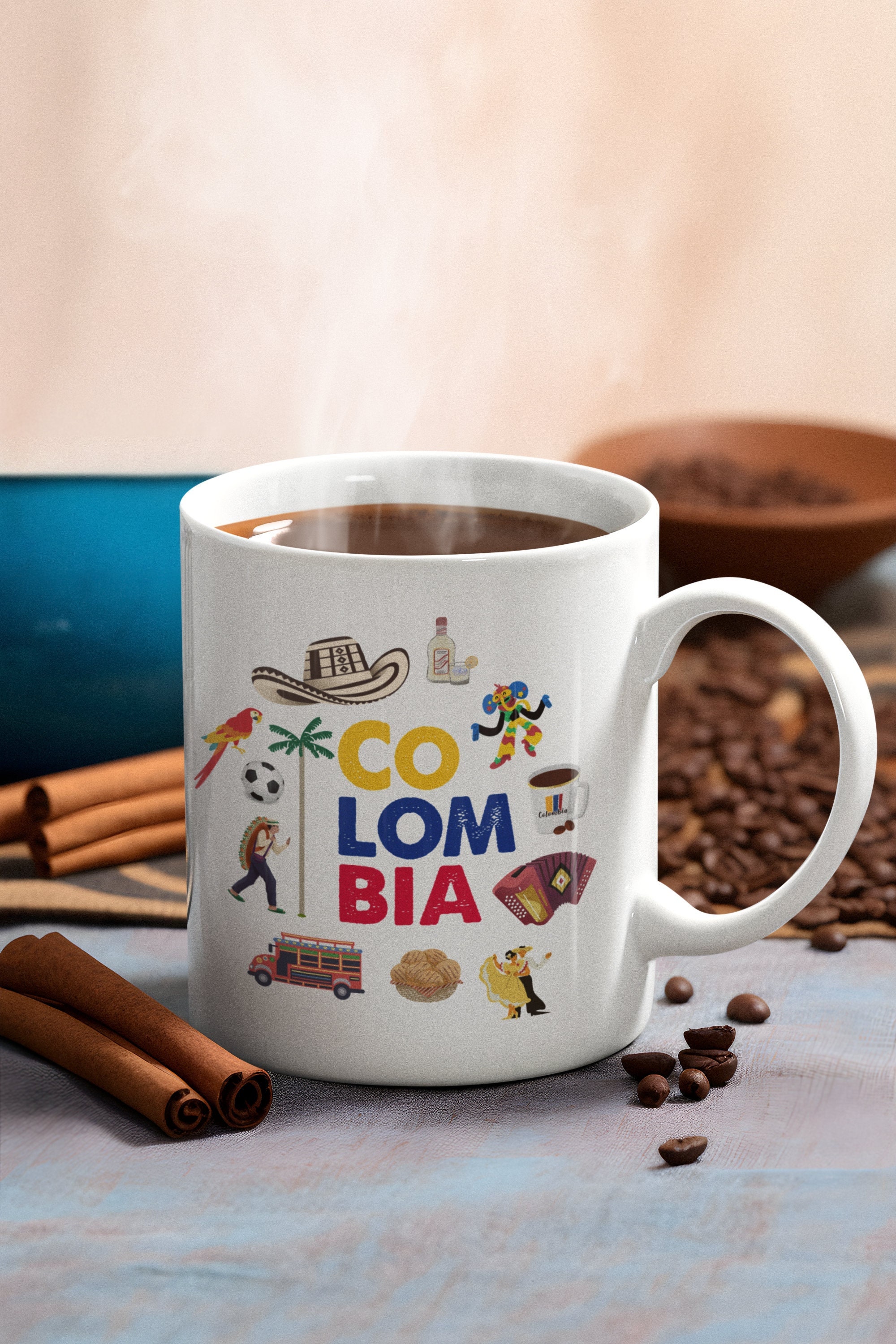 Colombian Traditions Mug, Colombian Designs Mug, Colombia Coffee Mug ...