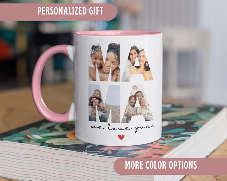 Custom Photo Mug Mama, Personalized Photo for Mom, Photo Mug Mom, Mug ...