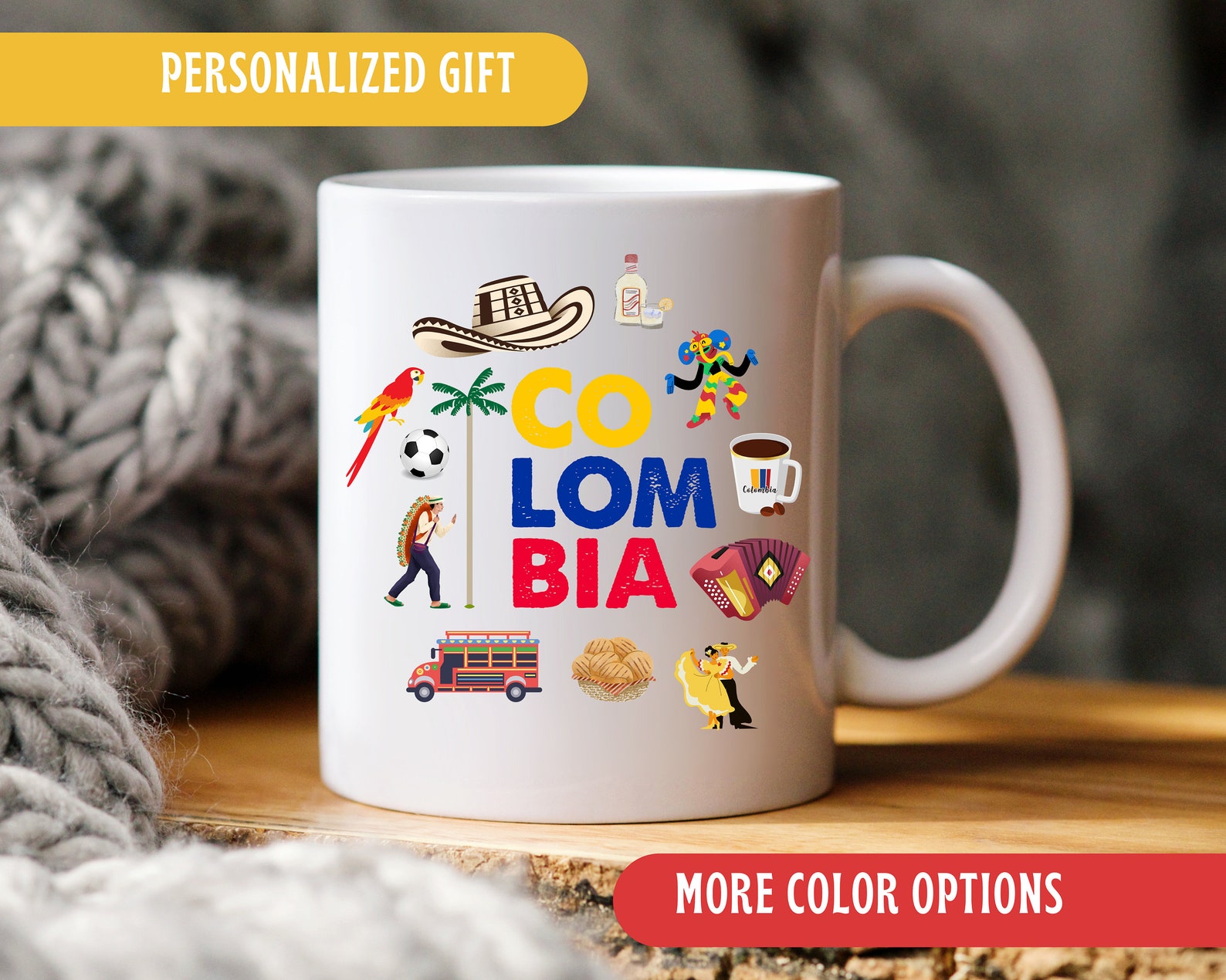 Colombian Traditions Mug, Colombian Designs Mug, Colombia Coffee Mug ...