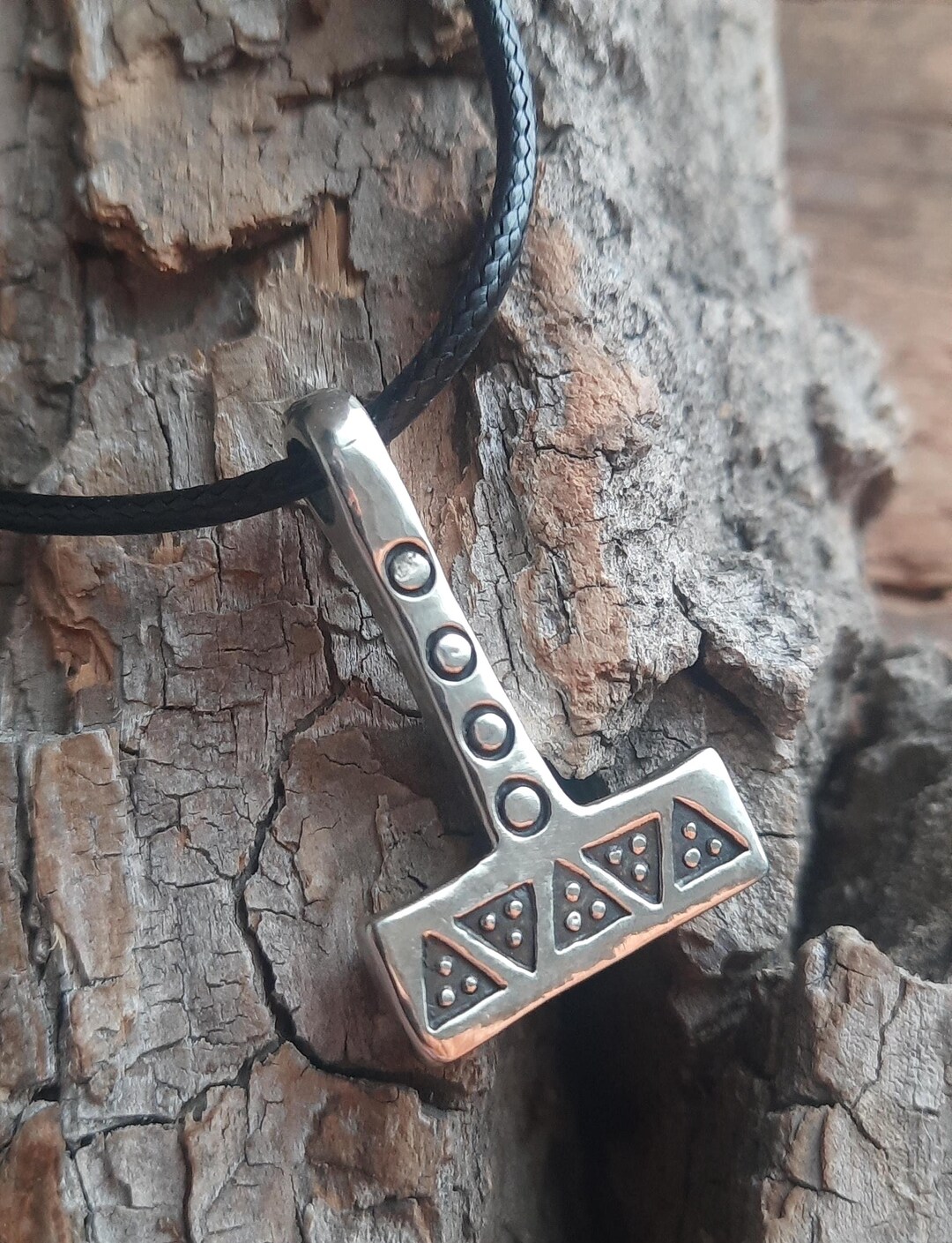 Thor's Hammer Necklace, Pewter-cast: Norse Mjolnir Pendant With Wolf ...