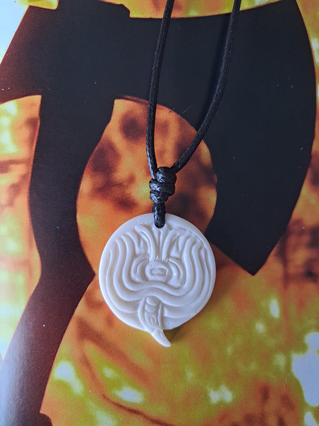 Nordic White Raven Necklace Hand-carved Bone Amulet With Odin Rune - Etsy