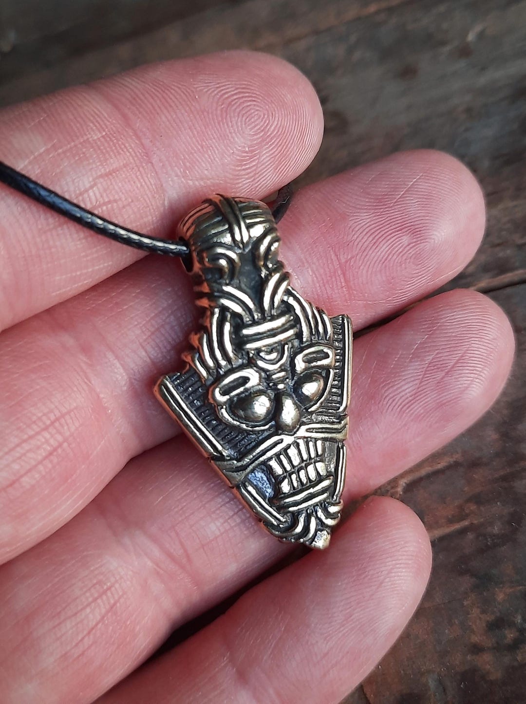 Loki or Odin Mask Amulet – Handcrafted Viking Artifact Replica in Brass ...
