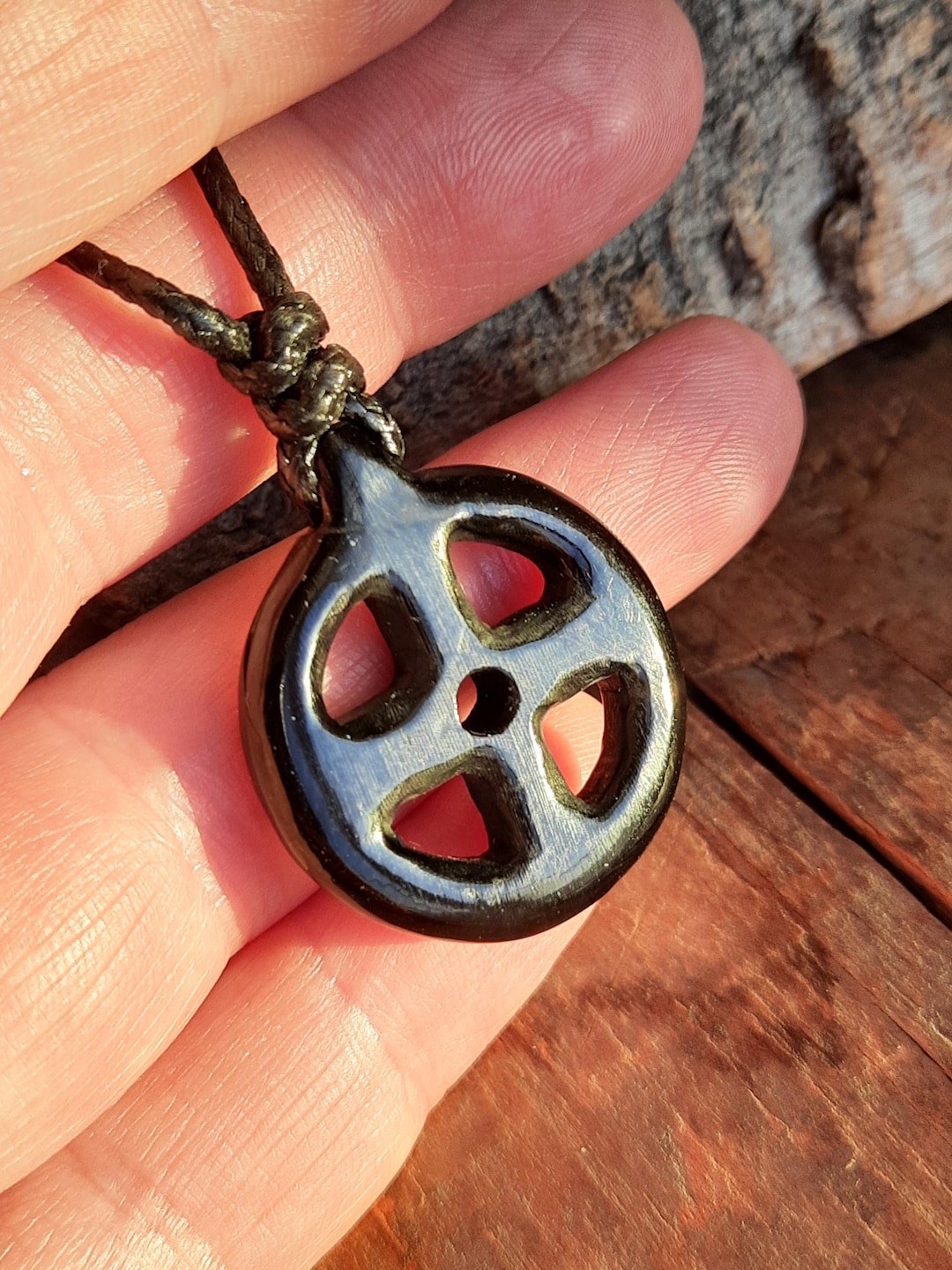Hand-carved Odin Cross Amulet: Black Buffalo Horn Viking Talisman - Etsy