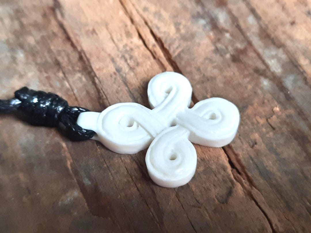 Minimalist Celtic Infinity Cross Necklace – Hand-carved Bone Pendant ...