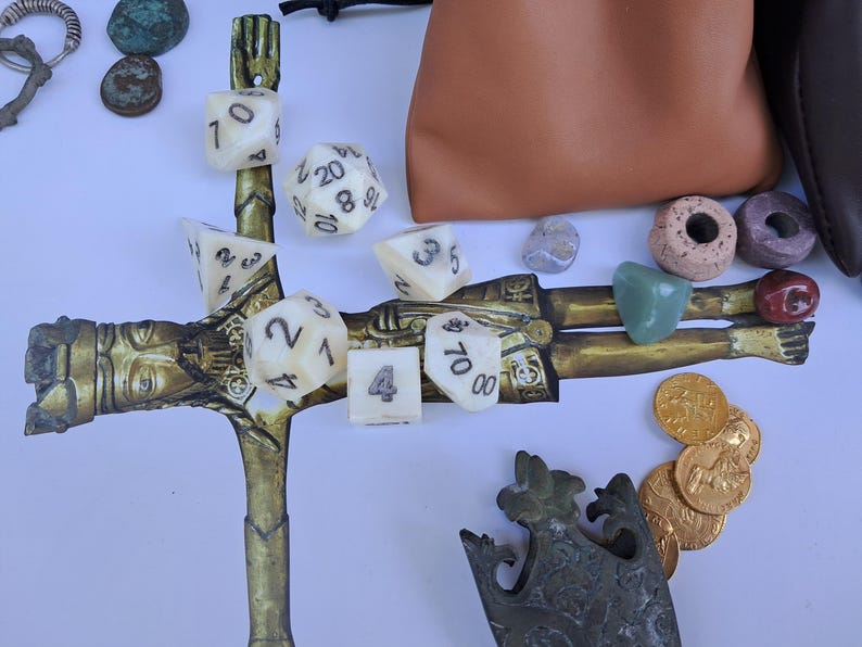 Hand-carved Bone Dice Set: Ancient Style Dnd RPG Dice - Etsy UK