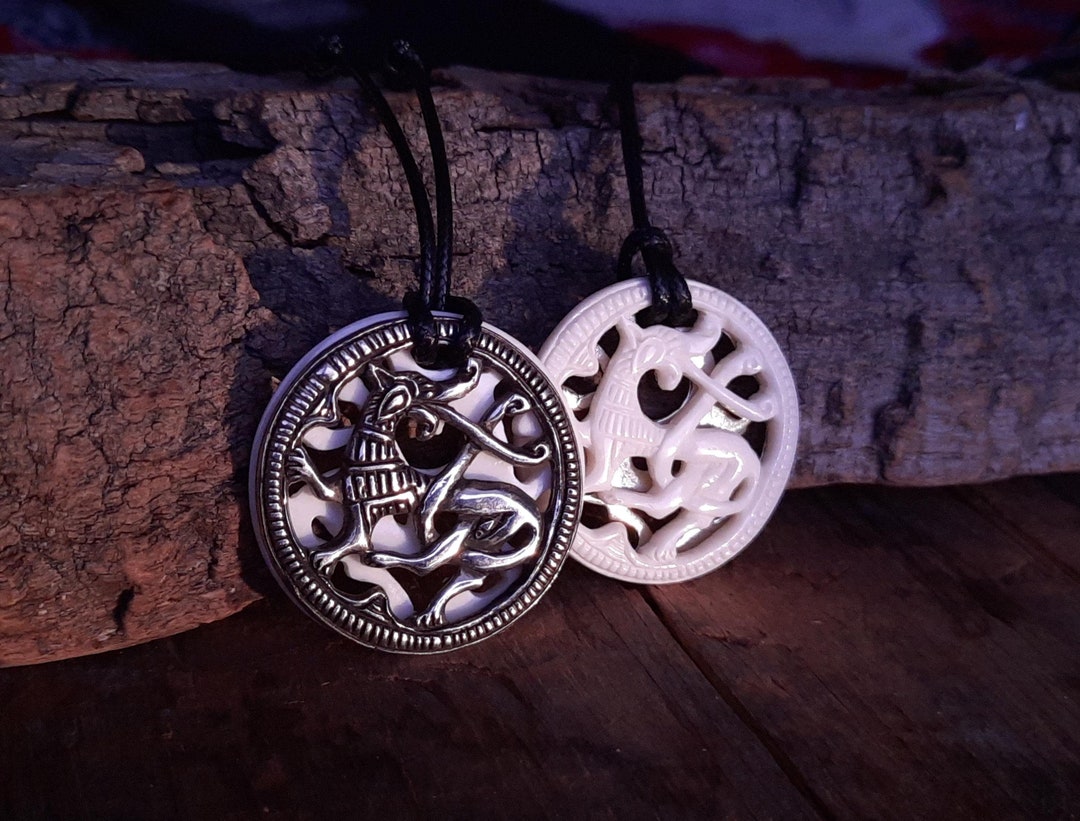 Handcrafted Viking Wolf Amulet – A Unique Two-sided Norse Masterpiece ...