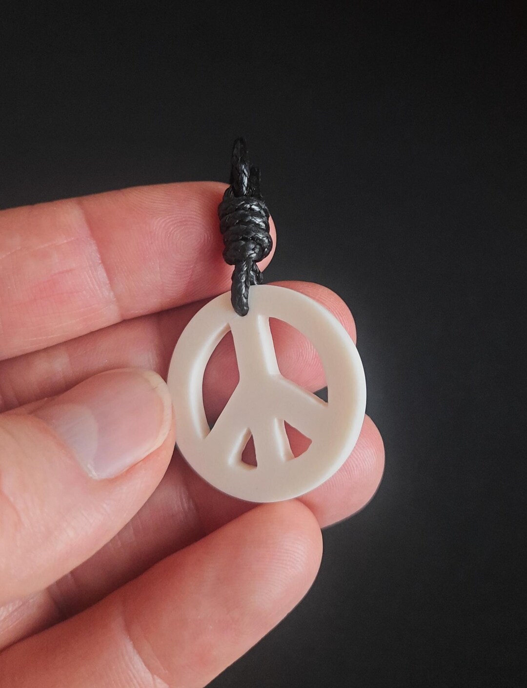 Peace Sign Necklace, Hand-made Bone: Boho Hippie Pendant | Pacifica ...