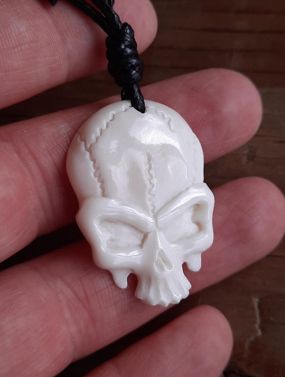 Alien Skull Type II Amulet – Hand-carved Bone Pendant | Mysterious ...