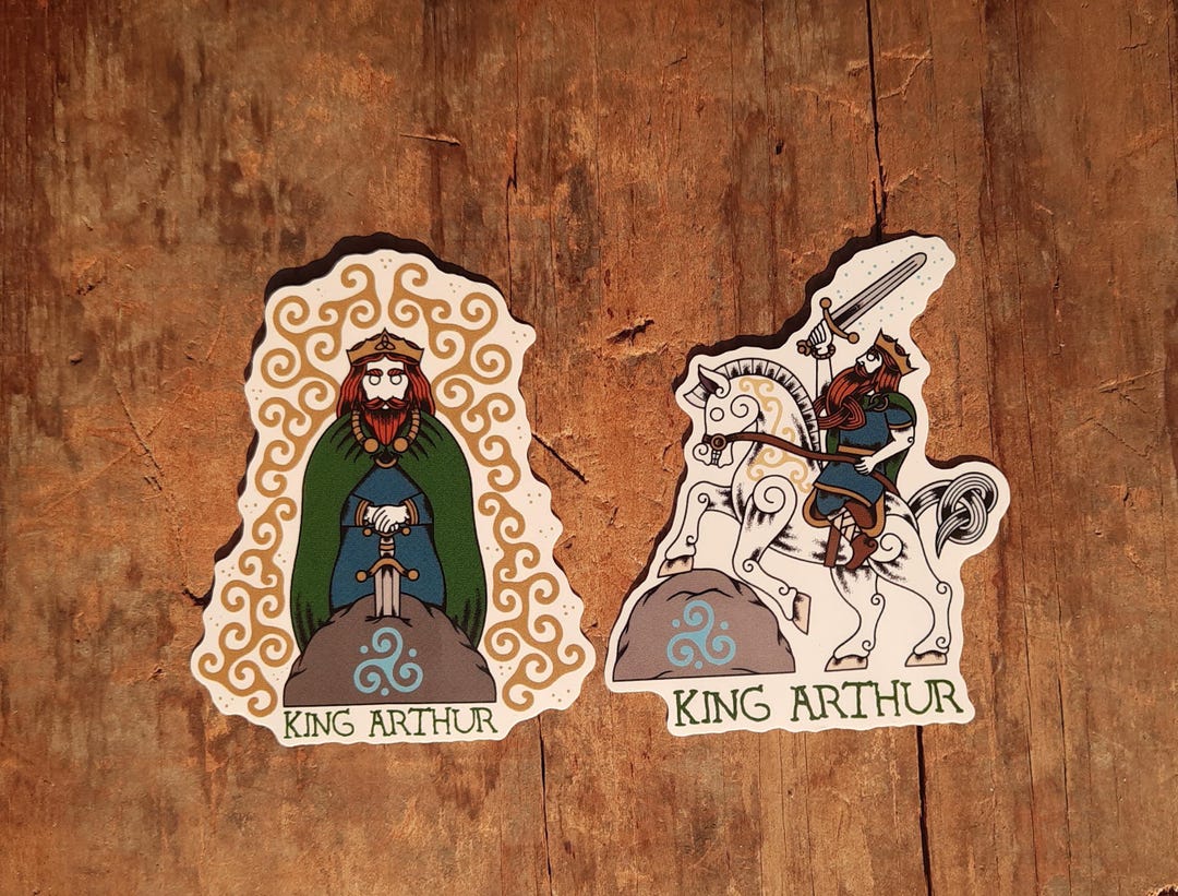 King Arthur Vinyl Sticker Set: Celtic Hero, Excalibur Art - Etsy