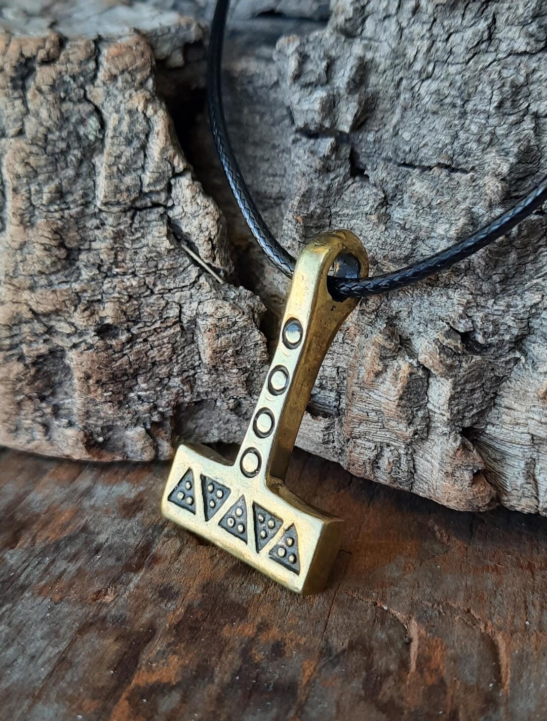 Historical Mjolnir / Thor's Hammer Necklace With Wolf Fang and Solar ...