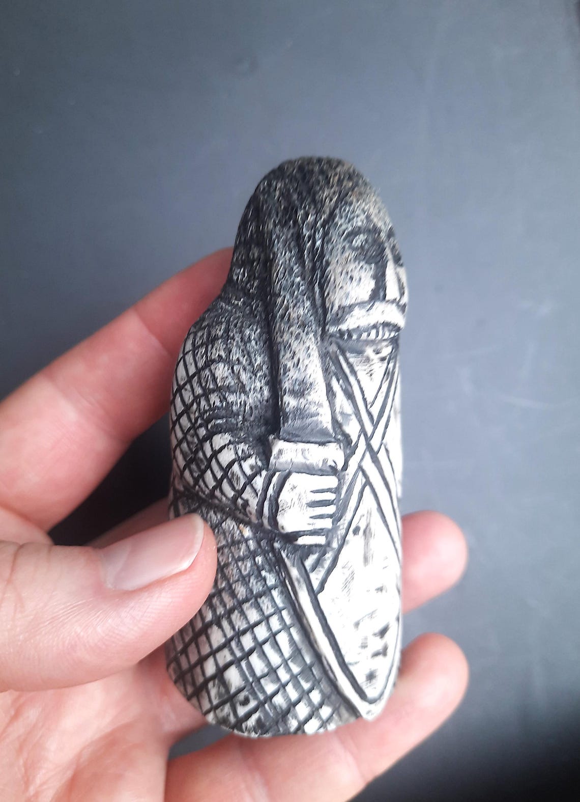 Lewis Chessmen Viking Chess Set Hand-carved Moose Antler Rook berseker ...