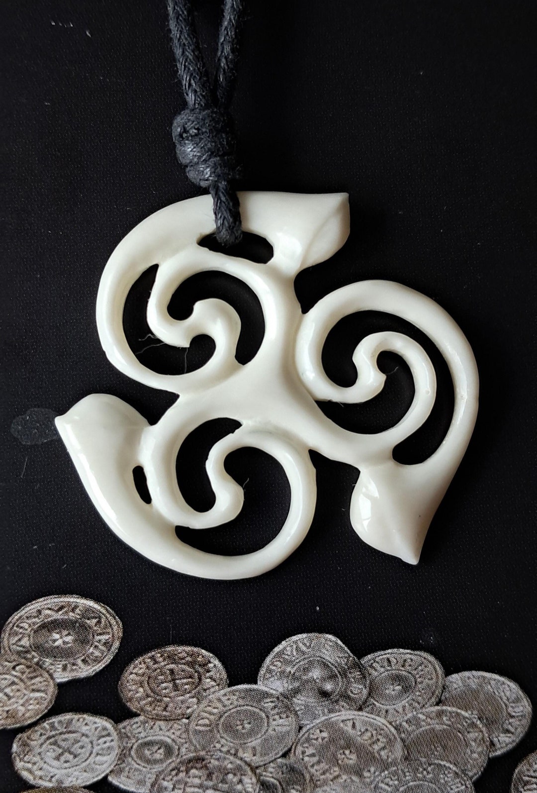 Celtic Historical Motif Infinity Necklace, Polished Bone - Etsy