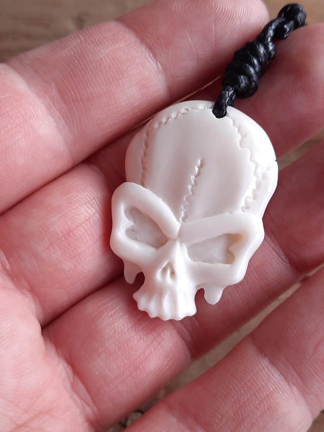 Alien Skull Amulet – Hand-carved Bone Pendant - Etsy