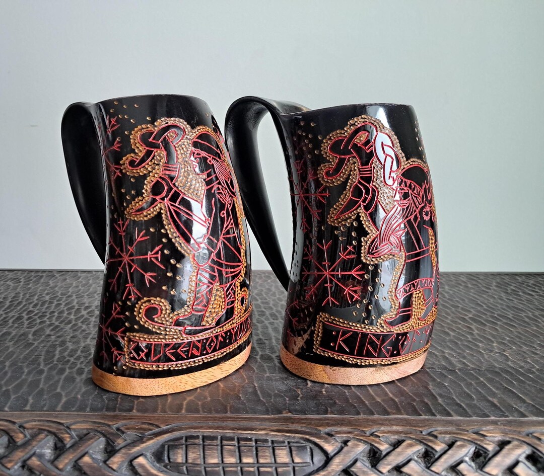 King and Queen of Yule – Viking Horn Tankards (set or Individual ...