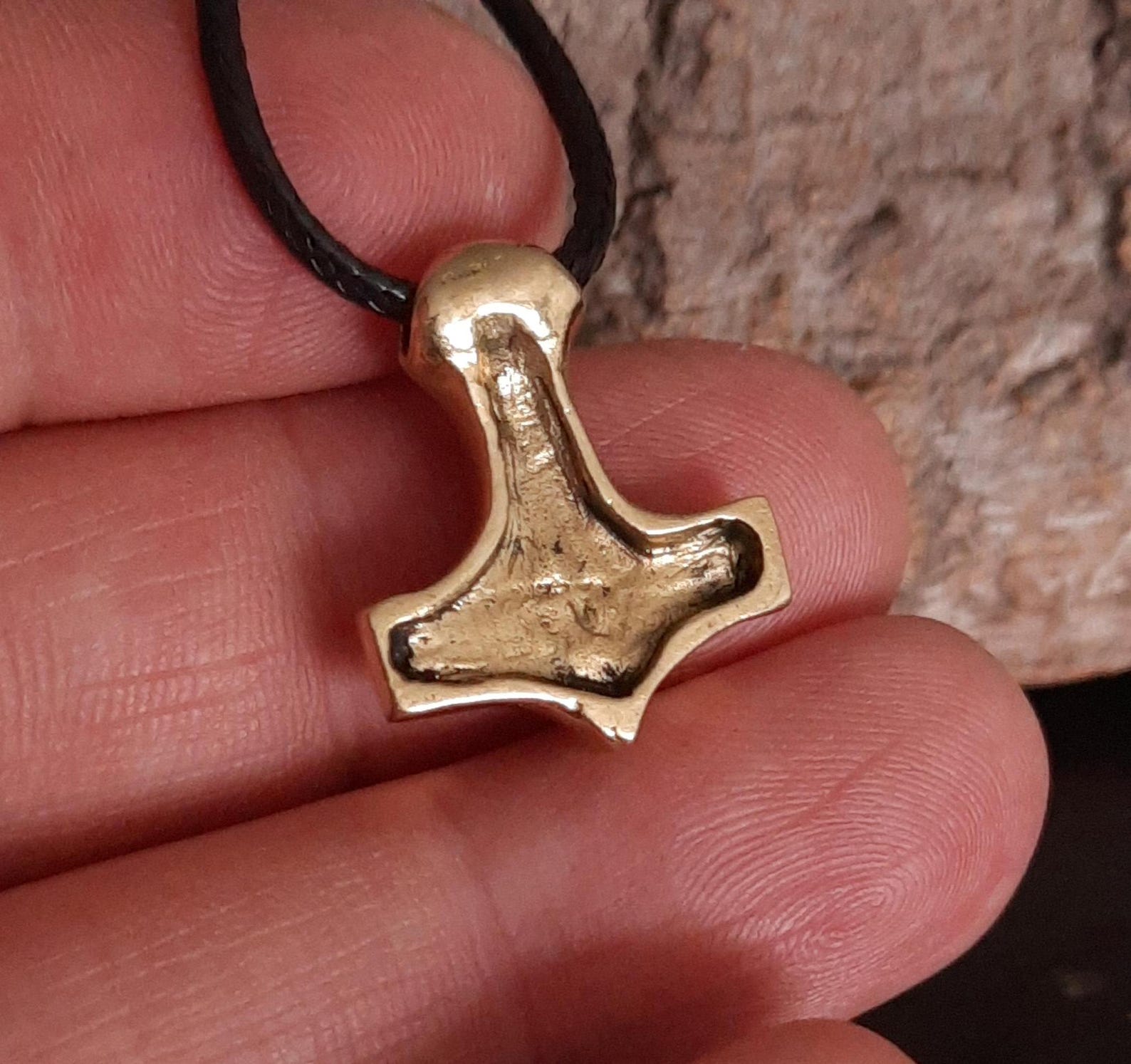 Classic Brass Mjolnir Necklace With Ruby Red Enamel – Norse Thor's ...