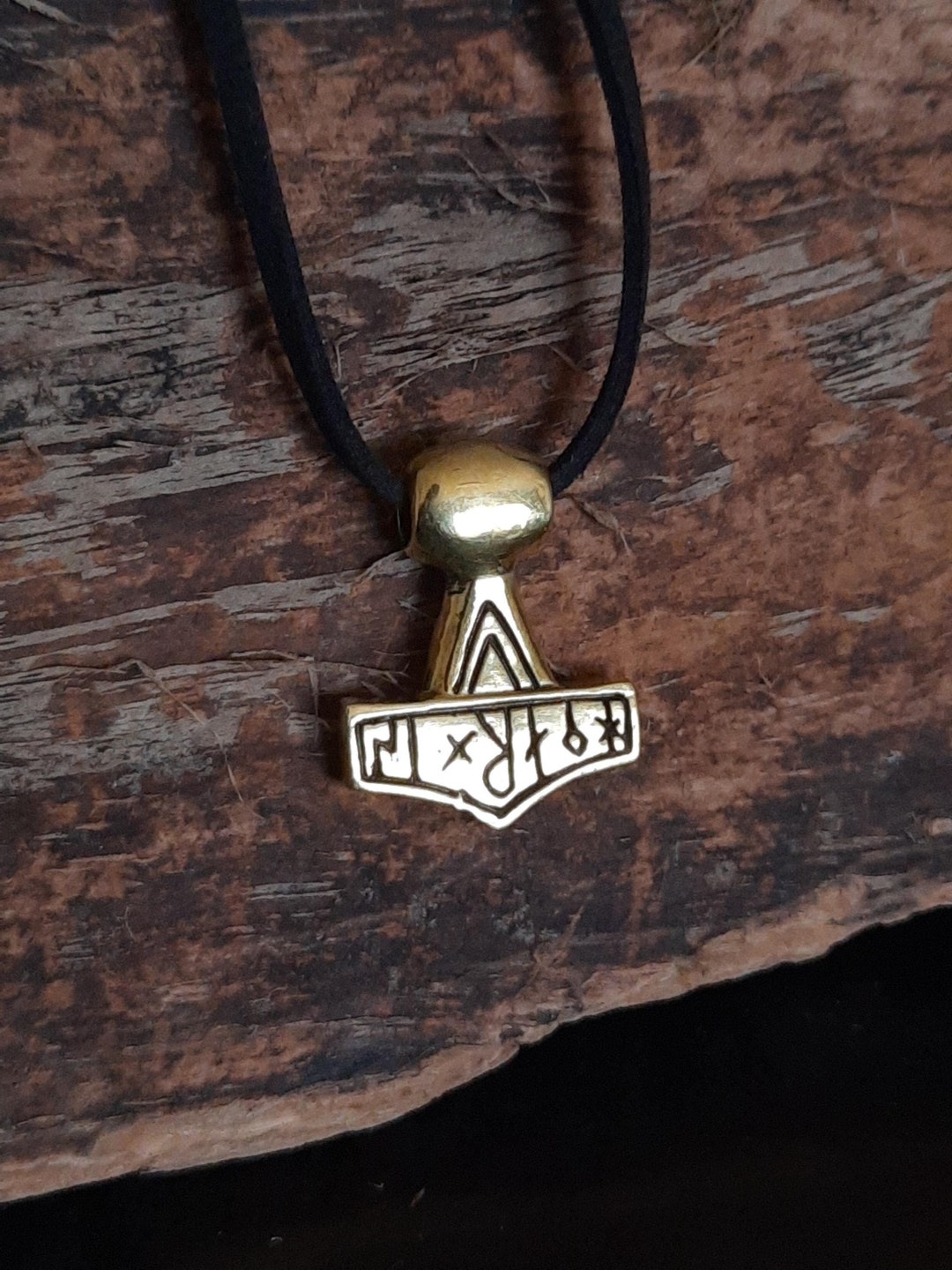 Minimalist Solid Brass Thor's Hammer Necklace With Historic Mjolnir ...