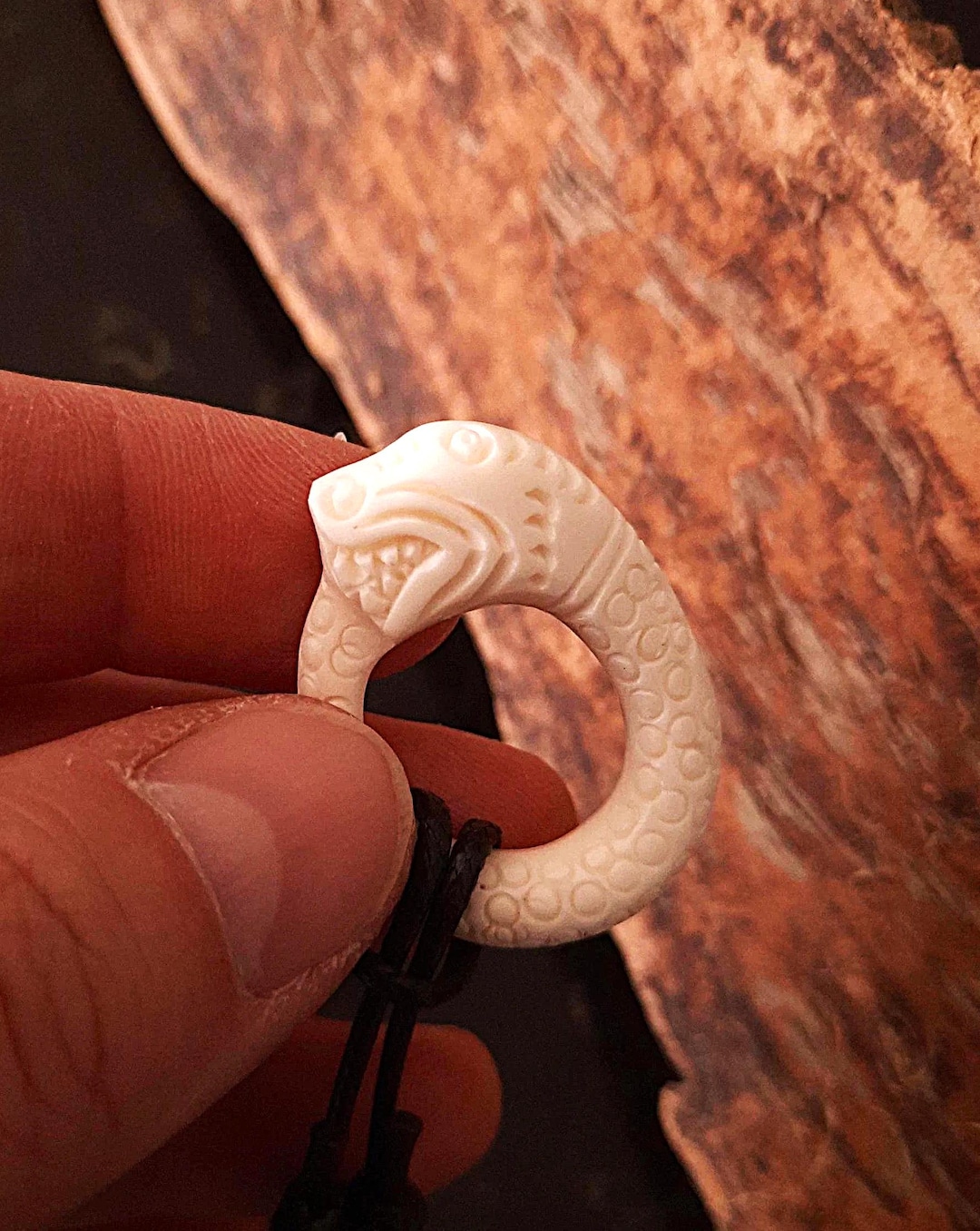 Bone Ouroboros Snake Ring Pendant Necklace – Symbol of Eternity ...