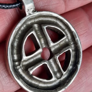 Odin Cross Pendant With Elder Futhark Runes, Handmade Solar Amulet ...