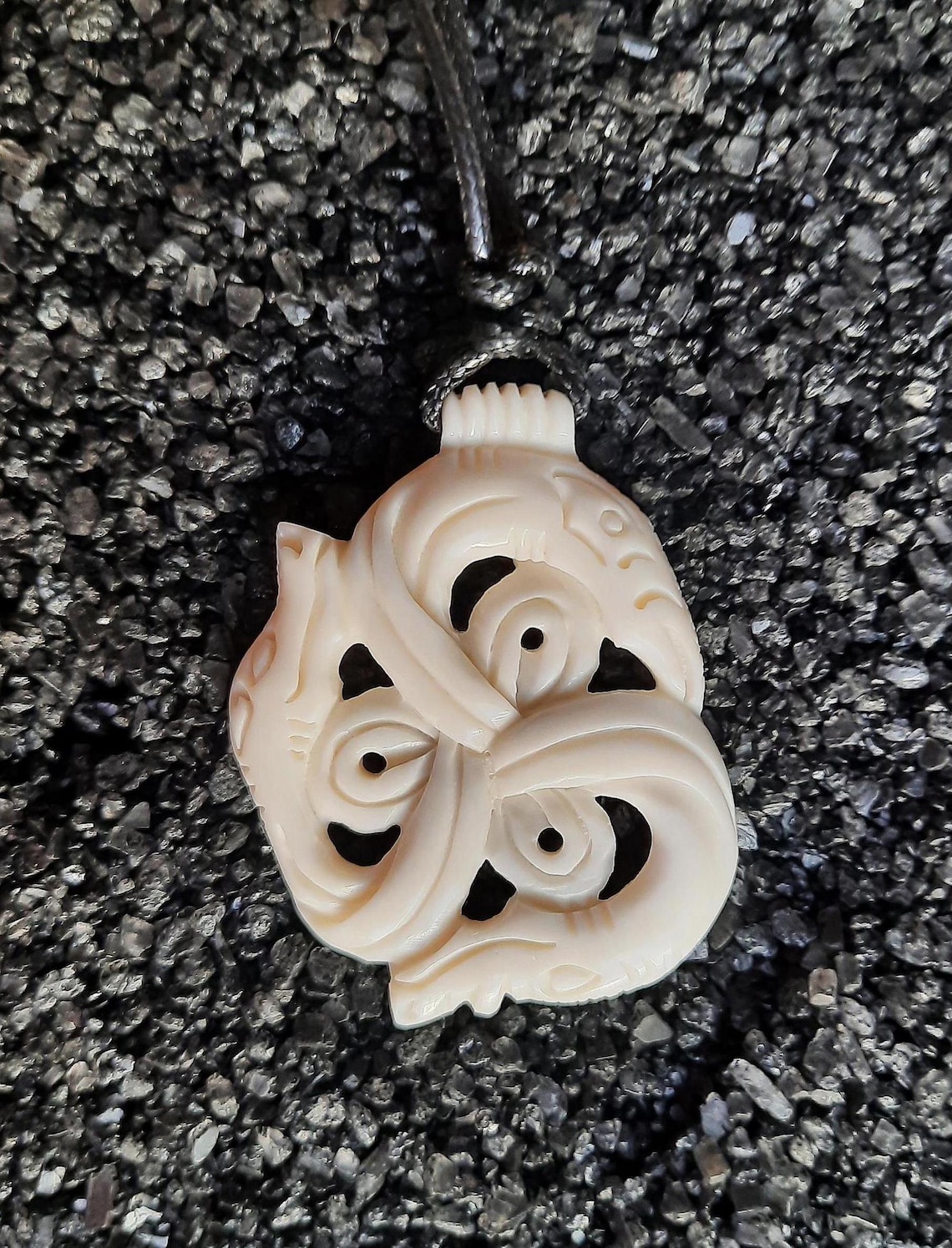 Hand-carved Bone Pendant: Norse Pagan Raven, Wolf & Dragon Amulet - Etsy