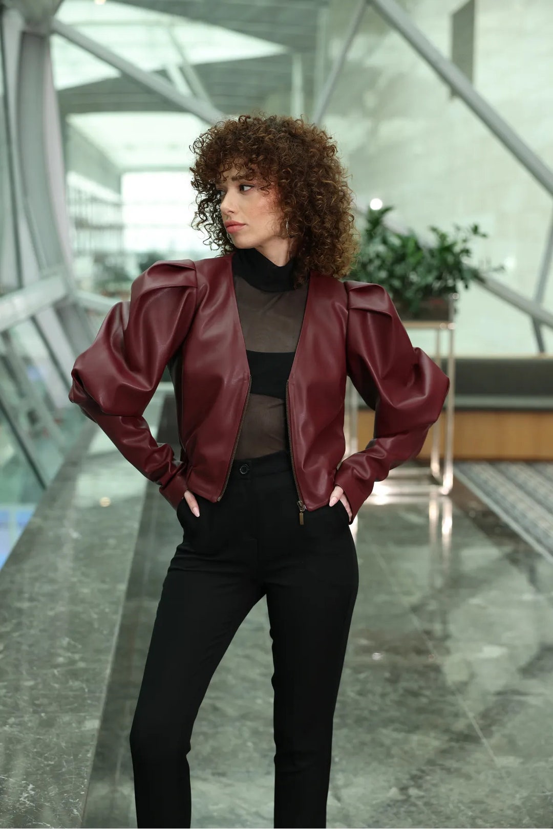 Cherry Jacket %100 Leather Cherry Cola Jacket Rotten Coat - Etsy