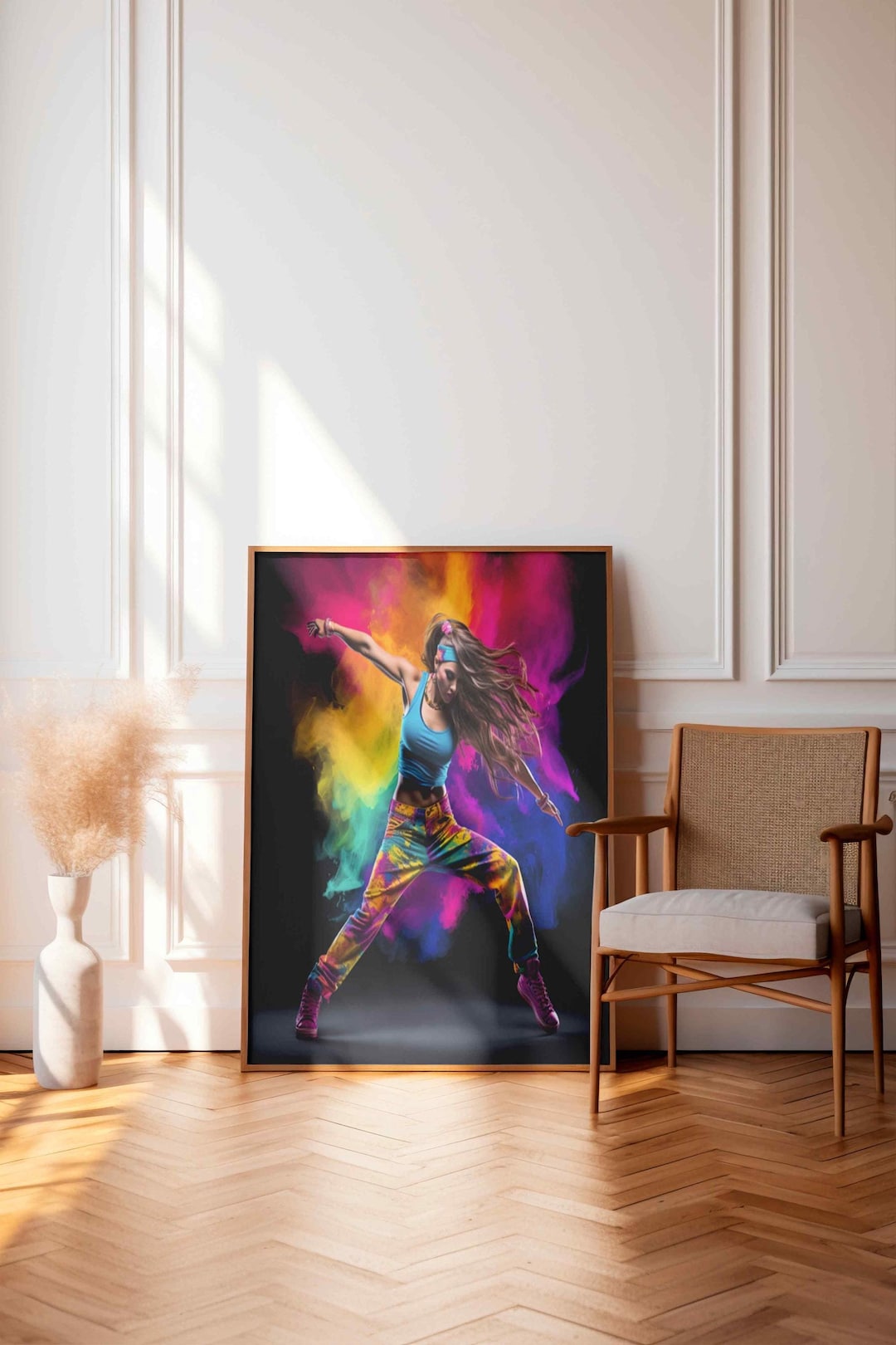 Colorful Zumba Canvas Poster, Ai-designed Wall Art, Modern Dance Room ...