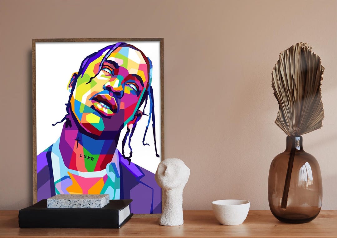 Travis Scott Pop Art Canvas, Travis Scott Print, Travis Scott Poster ...