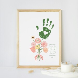 Handprint Flower Art for Mom & Grandma, Mother's Day Handprint, Mother ...