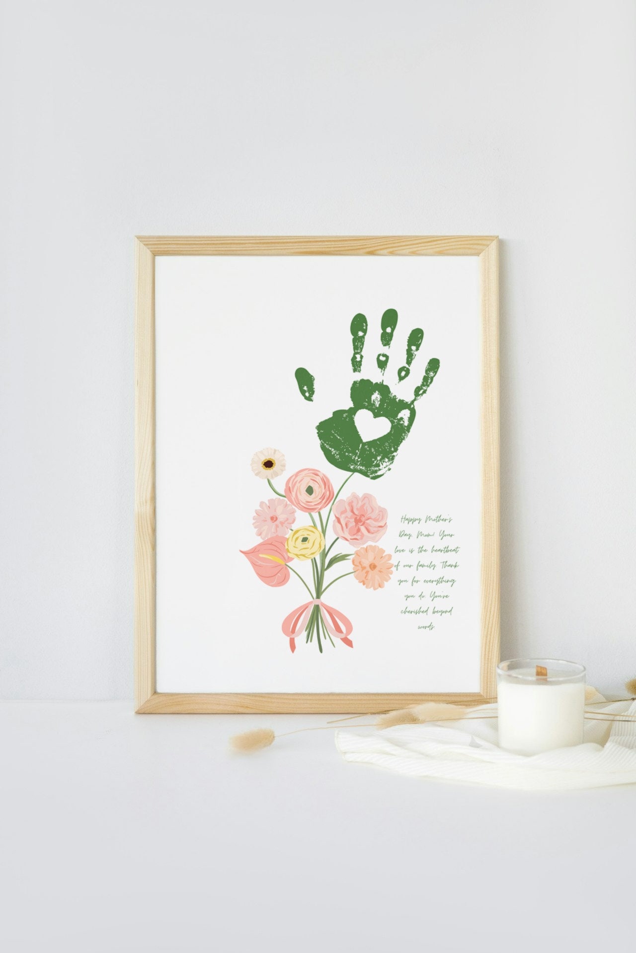 Handprint Flower Art for Mom & Grandma, Mother's Day Handprint, Mother ...
