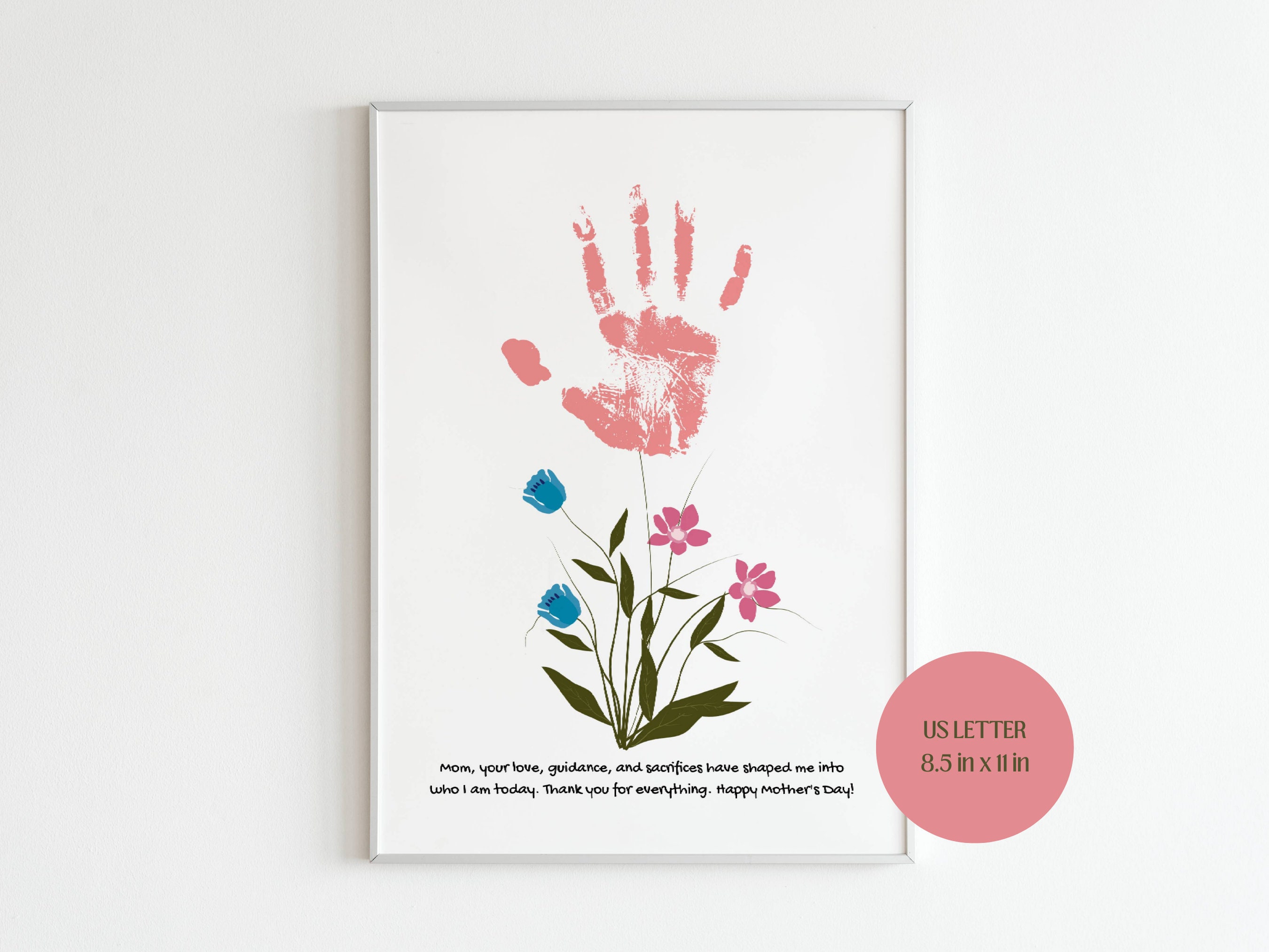 Personalized Family Gift, Mother's Day Craft Handprint Craft, Custom ...