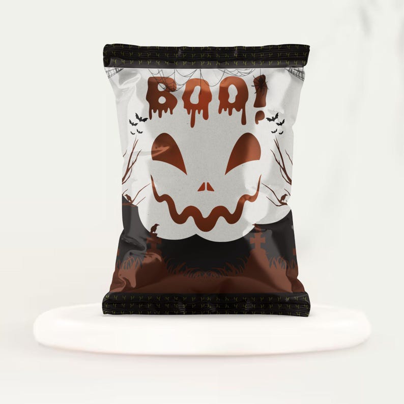 Boo Treat Chip Bag Label Wrapper, Halloween Custom Chip Bag, Chip Bag ...